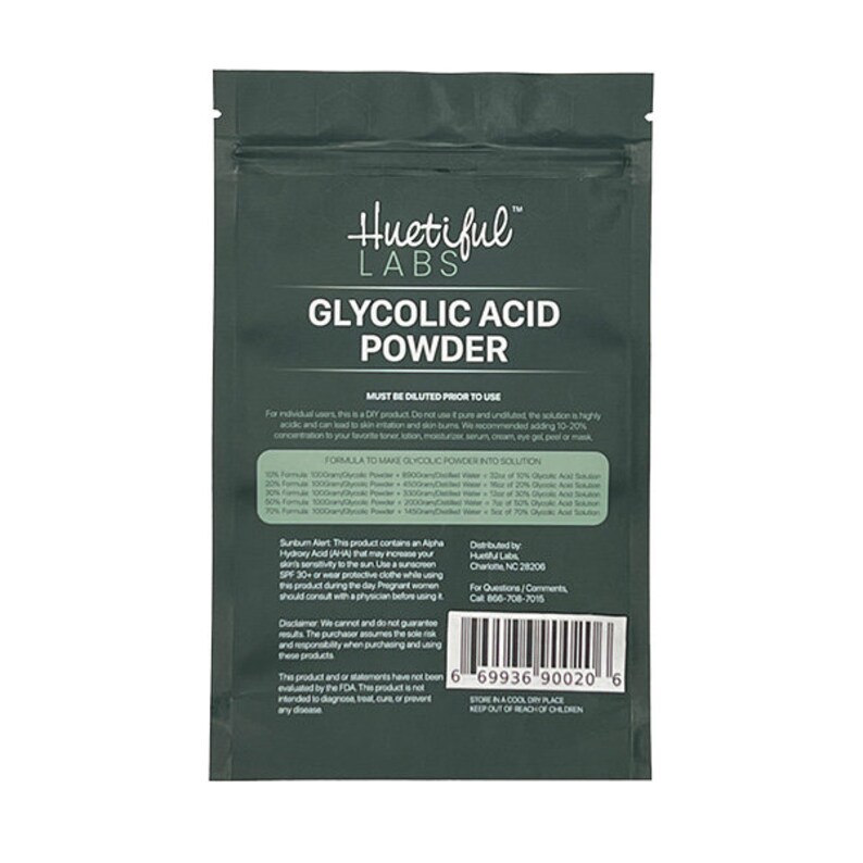 Glycolic Acid Powder, Pure, 50g or 100g for Concentrations of 10 - 70% ...