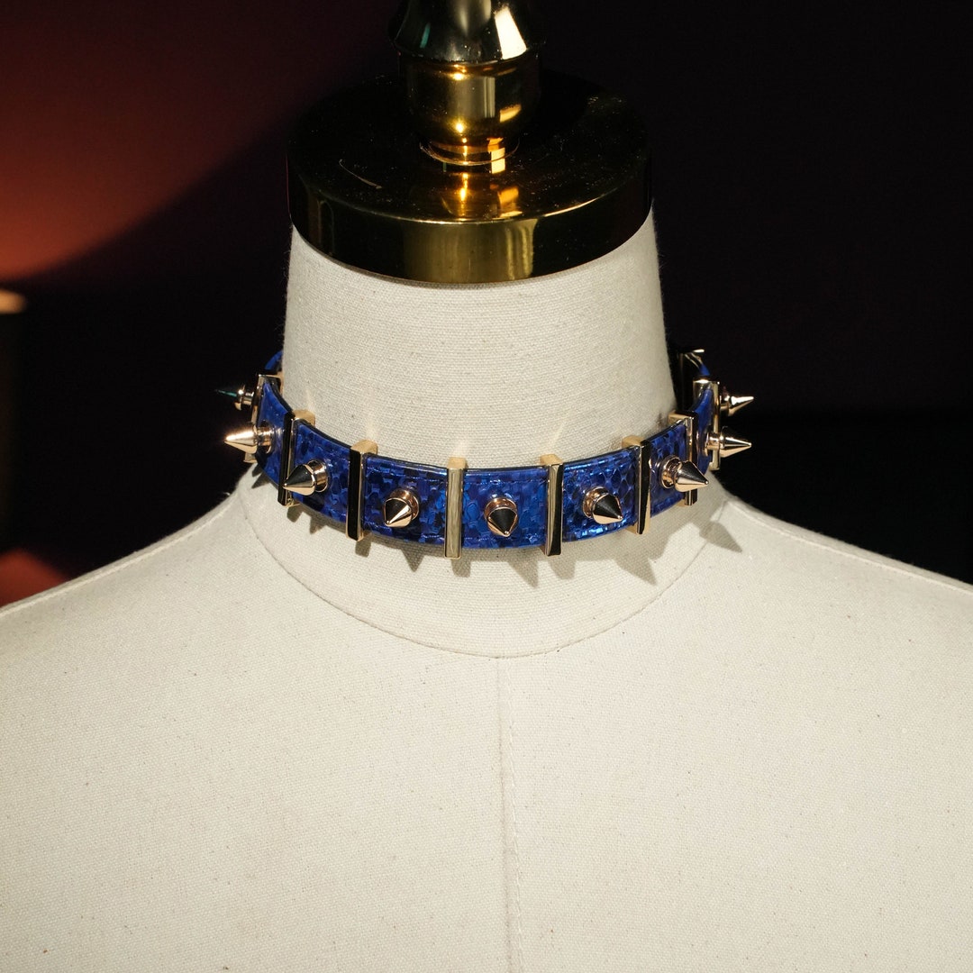 Custom Spiked Leather Choker Necklace Goth Punk Handmade Jewelry - Etsy
