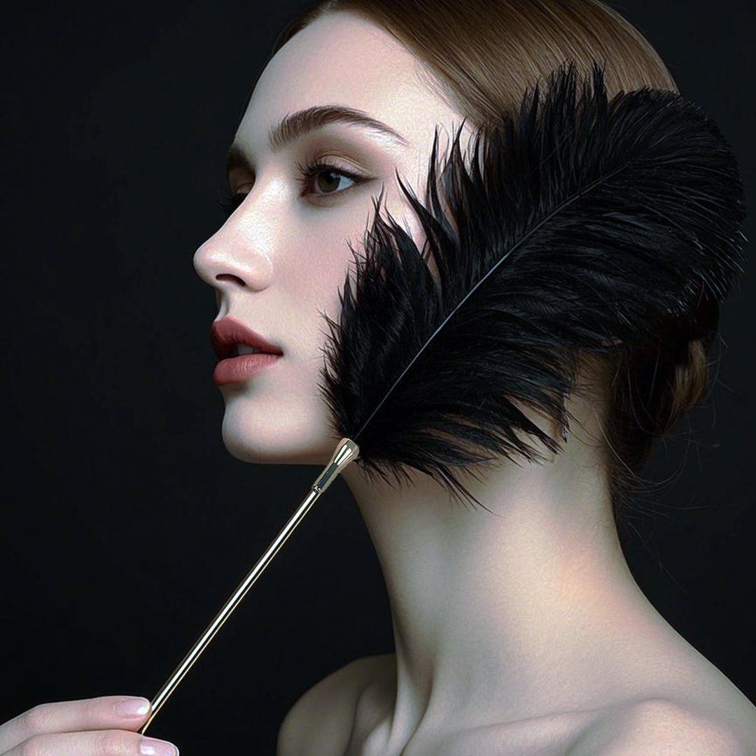 BDSM Accessories Ostrich Feather Tickler Elegant Tickling Accessory Soft Feather Teaser Perfect ...