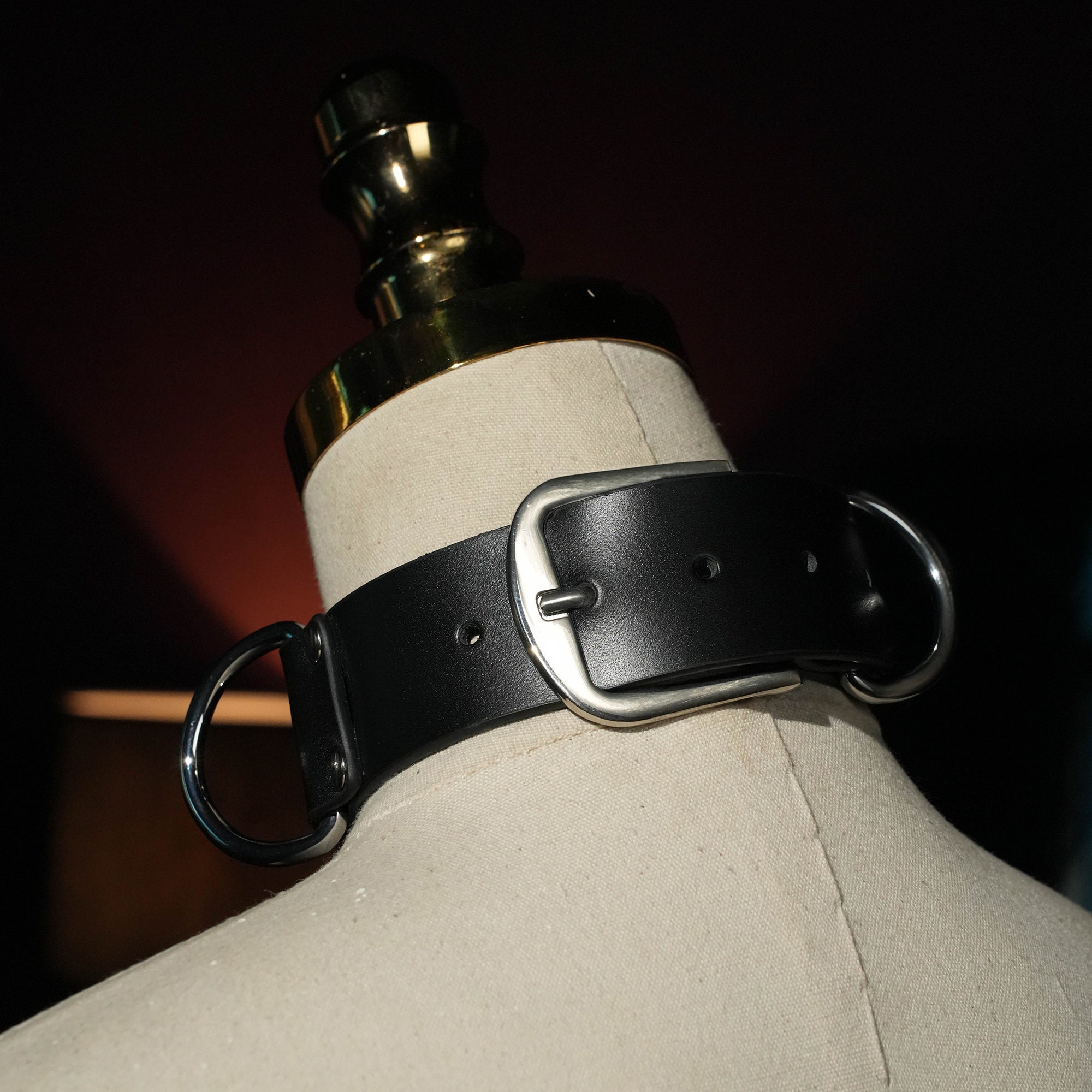 Handmade Wide Leather Choker With D-ring Genuine Black Collar - Etsy Canada