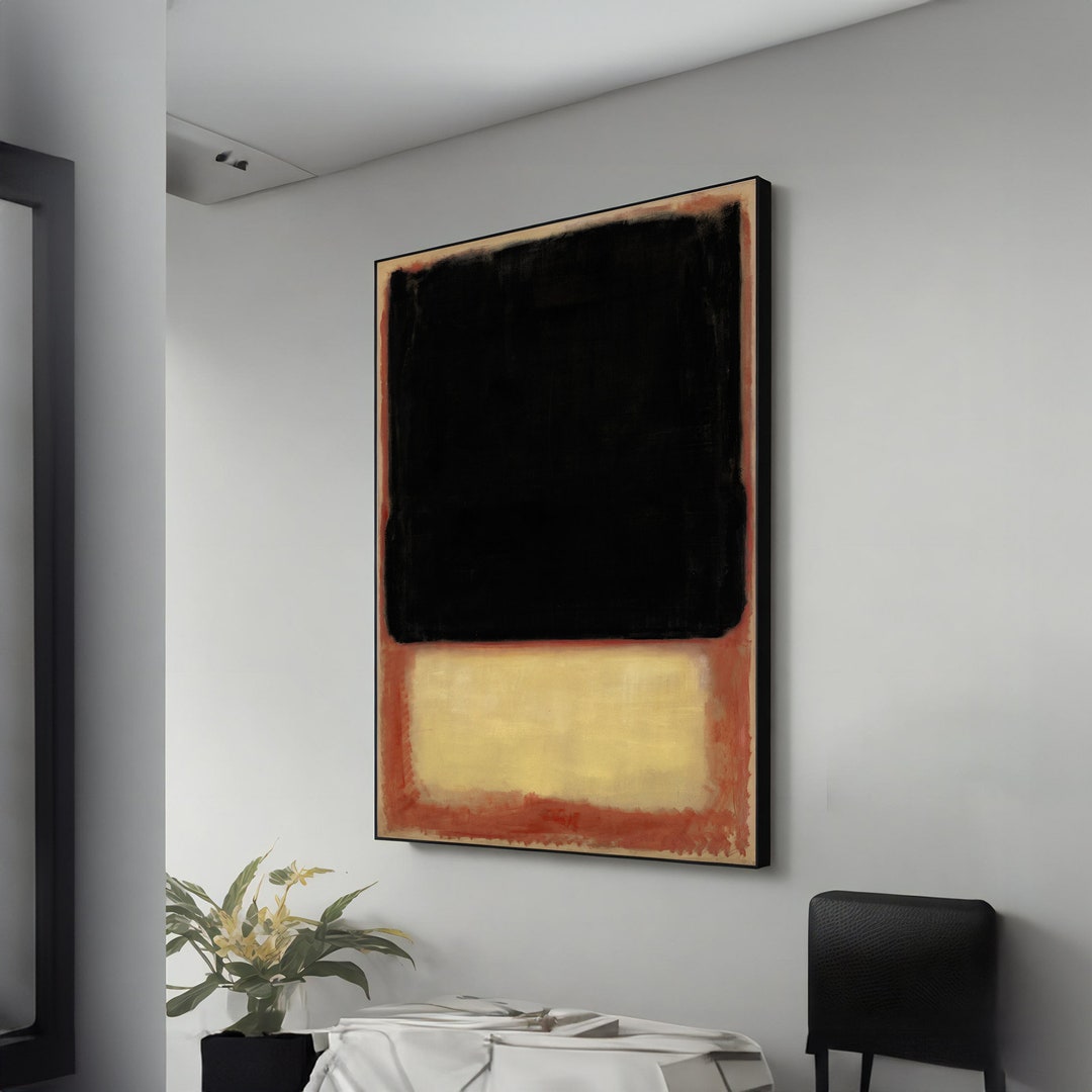 Black Mark Rothko Inspired Art - Modern Minimalist Abstract Canvas ...