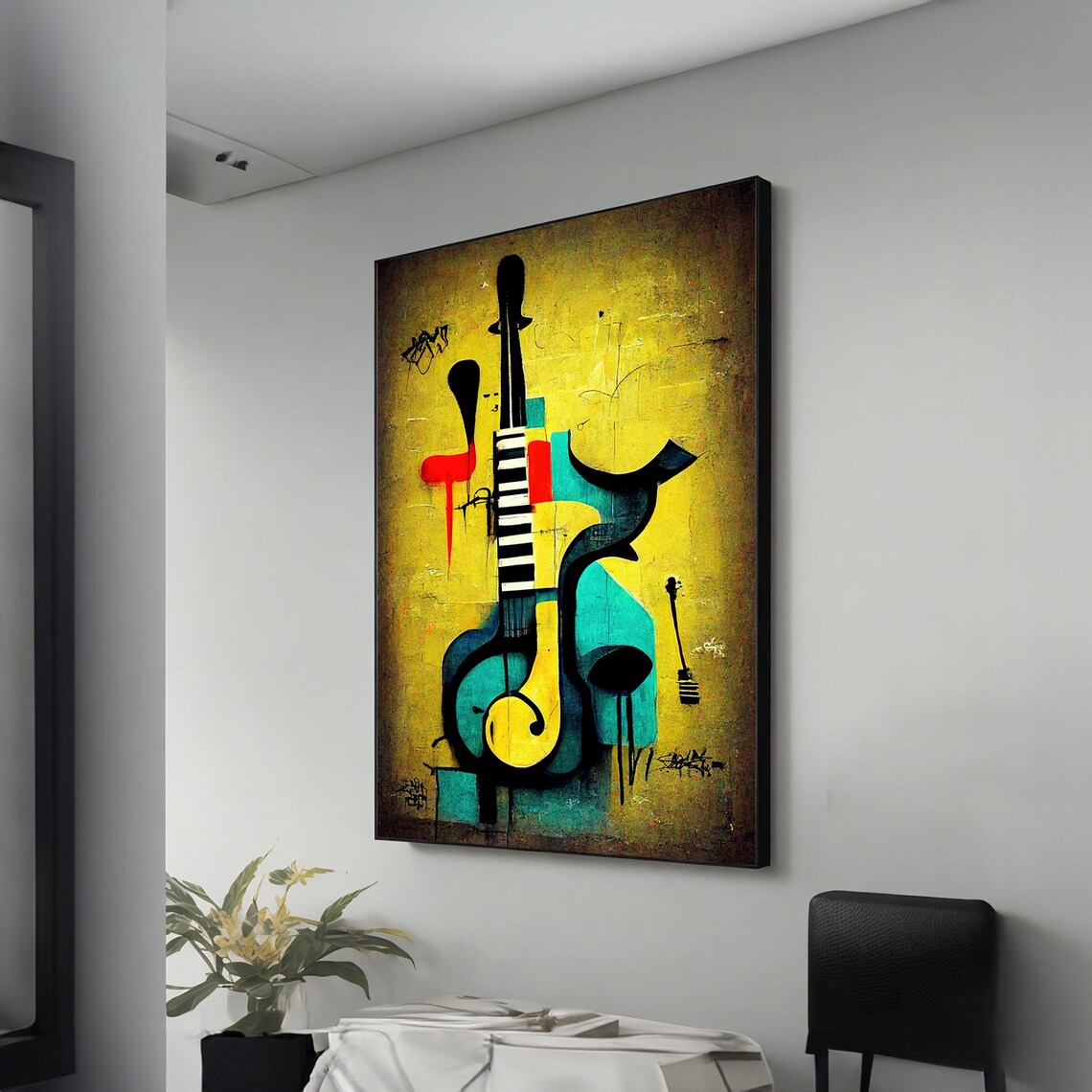 Musical Painting Abstract Art - Modern Music Wall Decor for Home ...