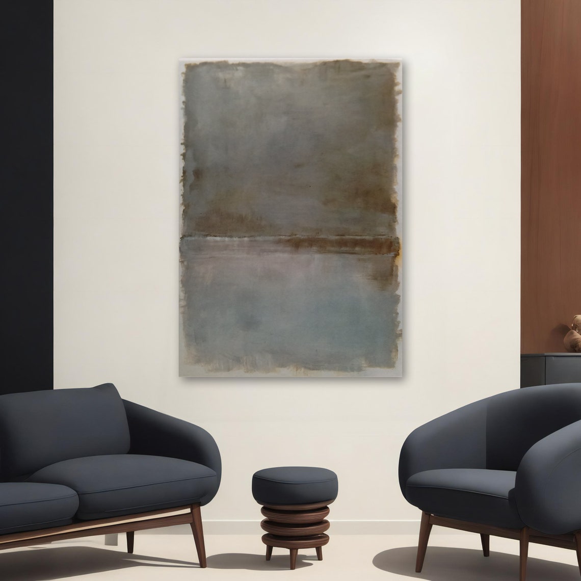 Gray Mark Rothko Inspired Art Modern Minimalist Abstract Canvas ...