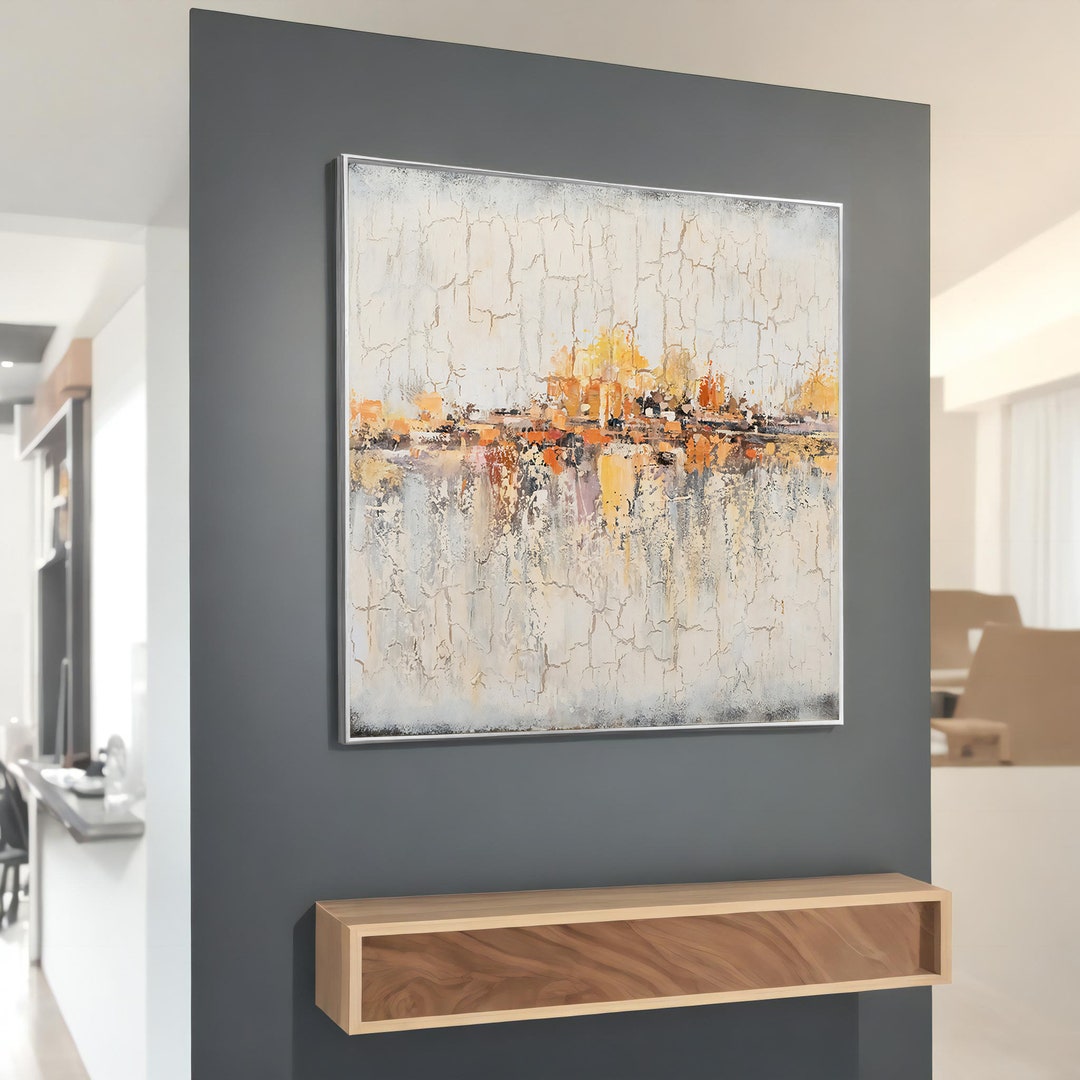 Natural Skyline Abstract Wall Art, Modern Luxury Canvas Painting, Chic ...