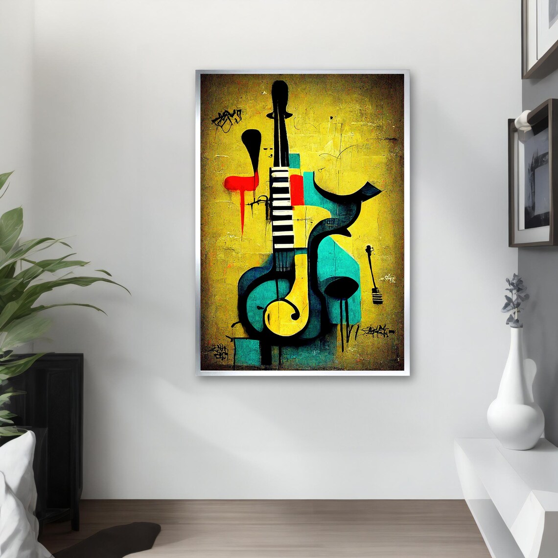 Musical Painting Abstract Art - Modern Music Wall Decor for Home ...