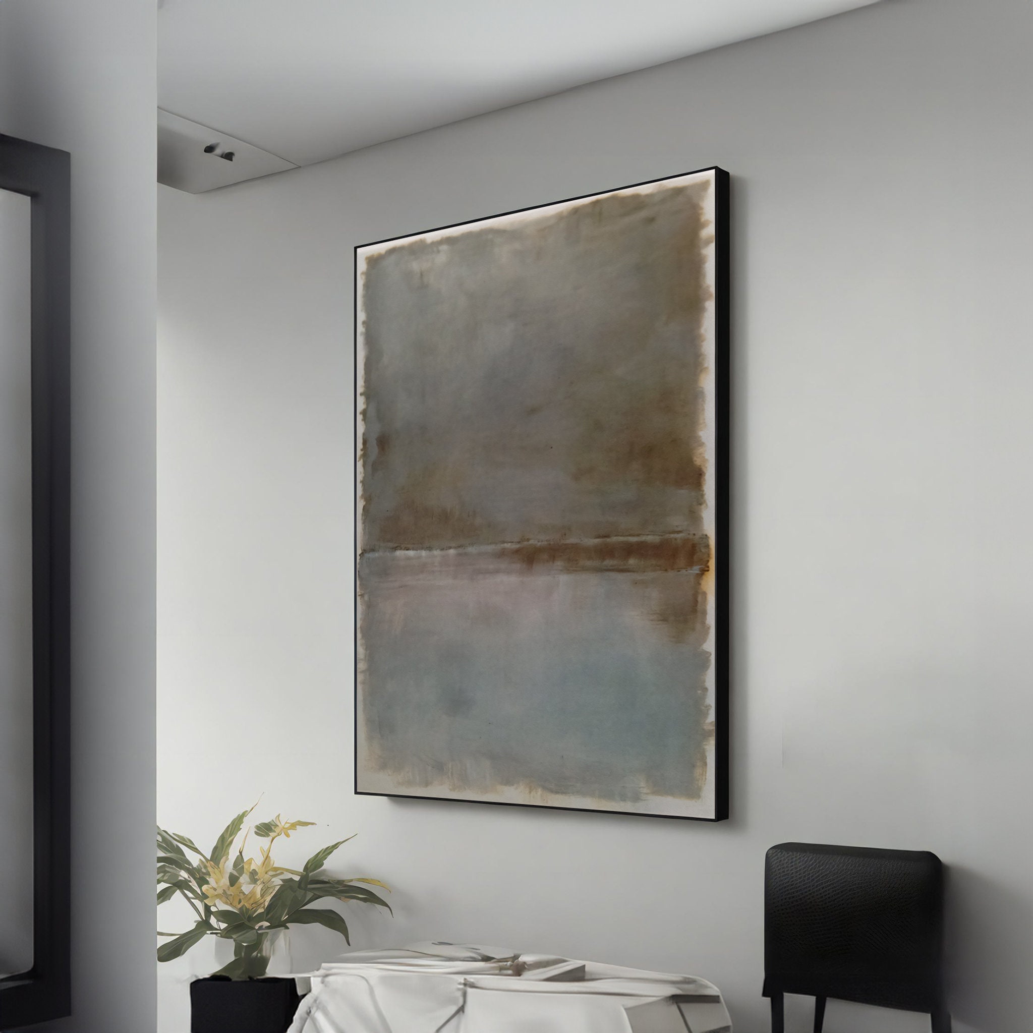 Gray Mark Rothko Inspired Art Modern Minimalist Abstract Canvas ...