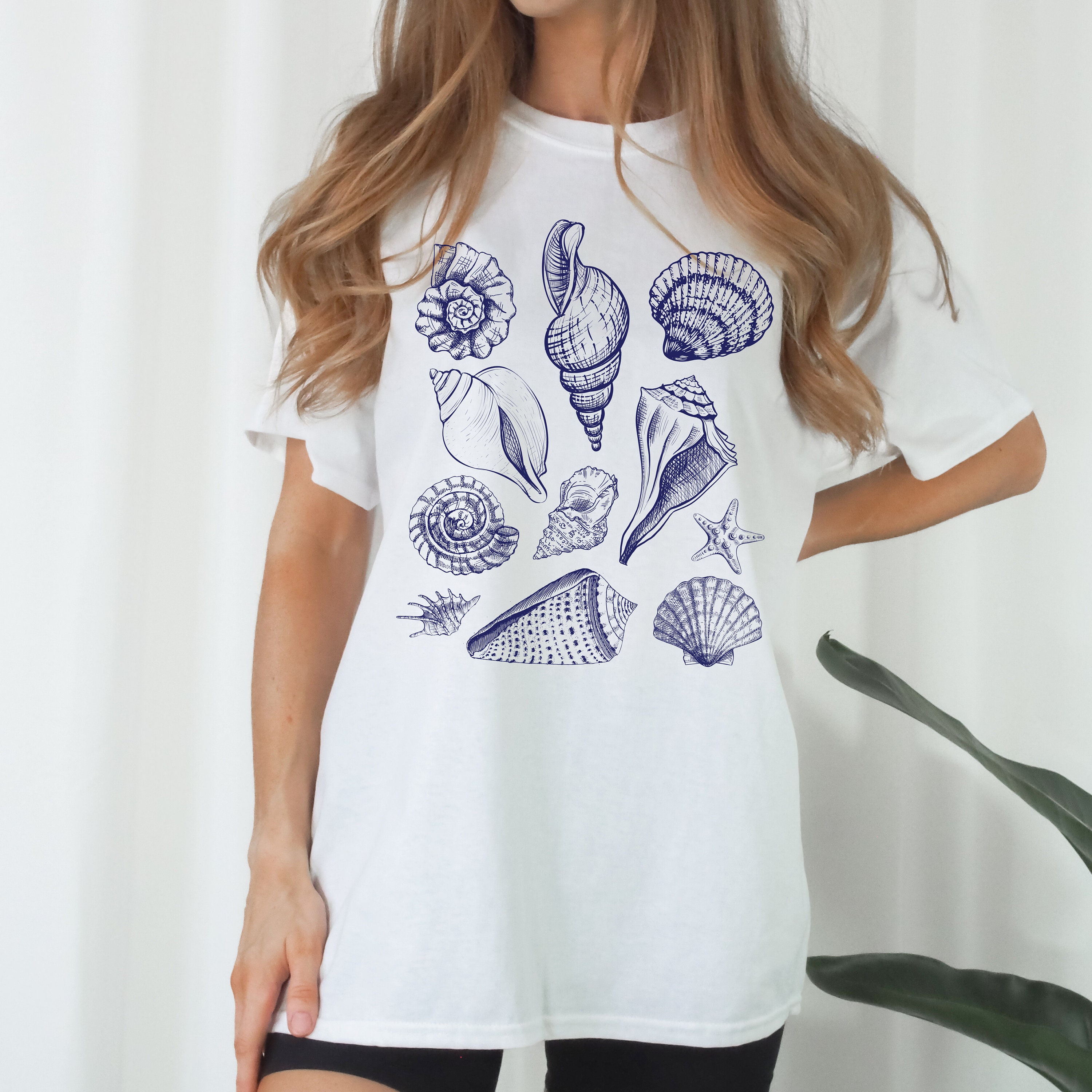 Vintage Seashell Summer Shirt for Women, Retro Ocean Life Shell Graphic ...