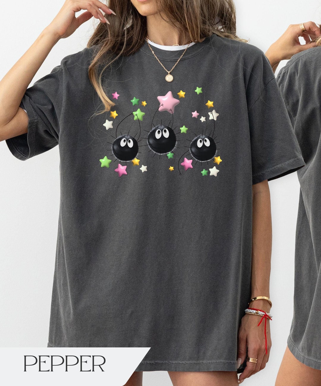 Soot Sprite Anime Merch Tshirt, Ghibli Character Shirt, Japanese Anime ...
