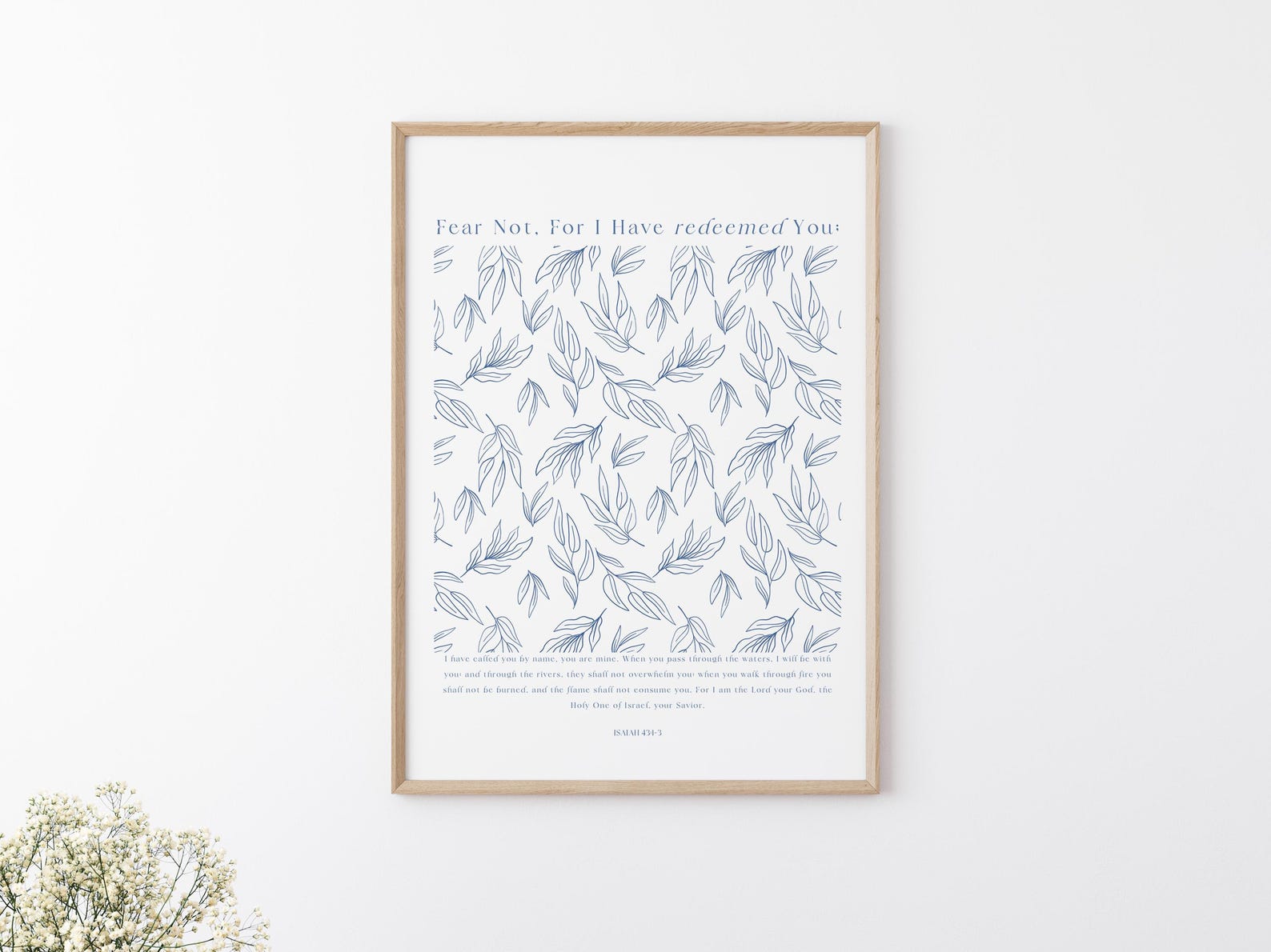 Fear Not for I Have Redeemed You Print Isaiah 43:1-3 Printable ...