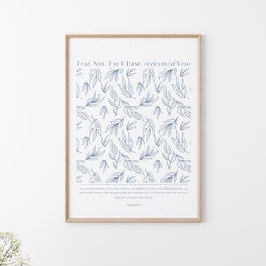 Fear Not for I Have Redeemed You Print Isaiah 43:1-3 Printable ...