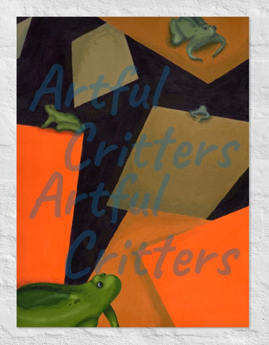 Frogs Floating Panels Original Print Animal Picture Kid Baby Living ...