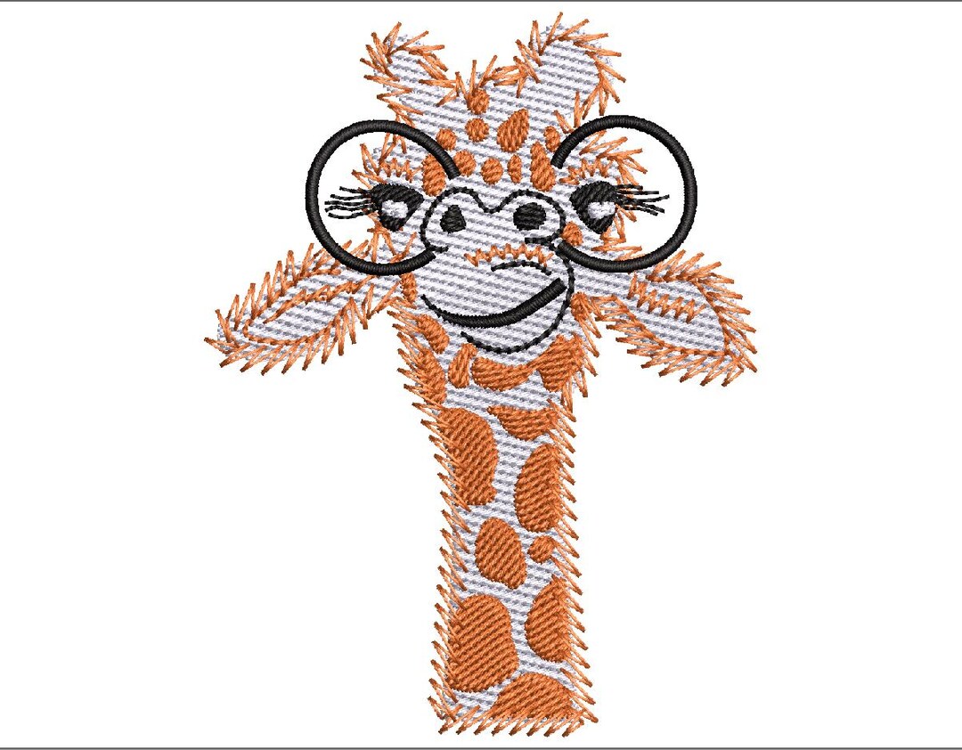 Giraffe Embroidery Design - 3 Sizes - File Formats in Pes, Dts, Vip ...
