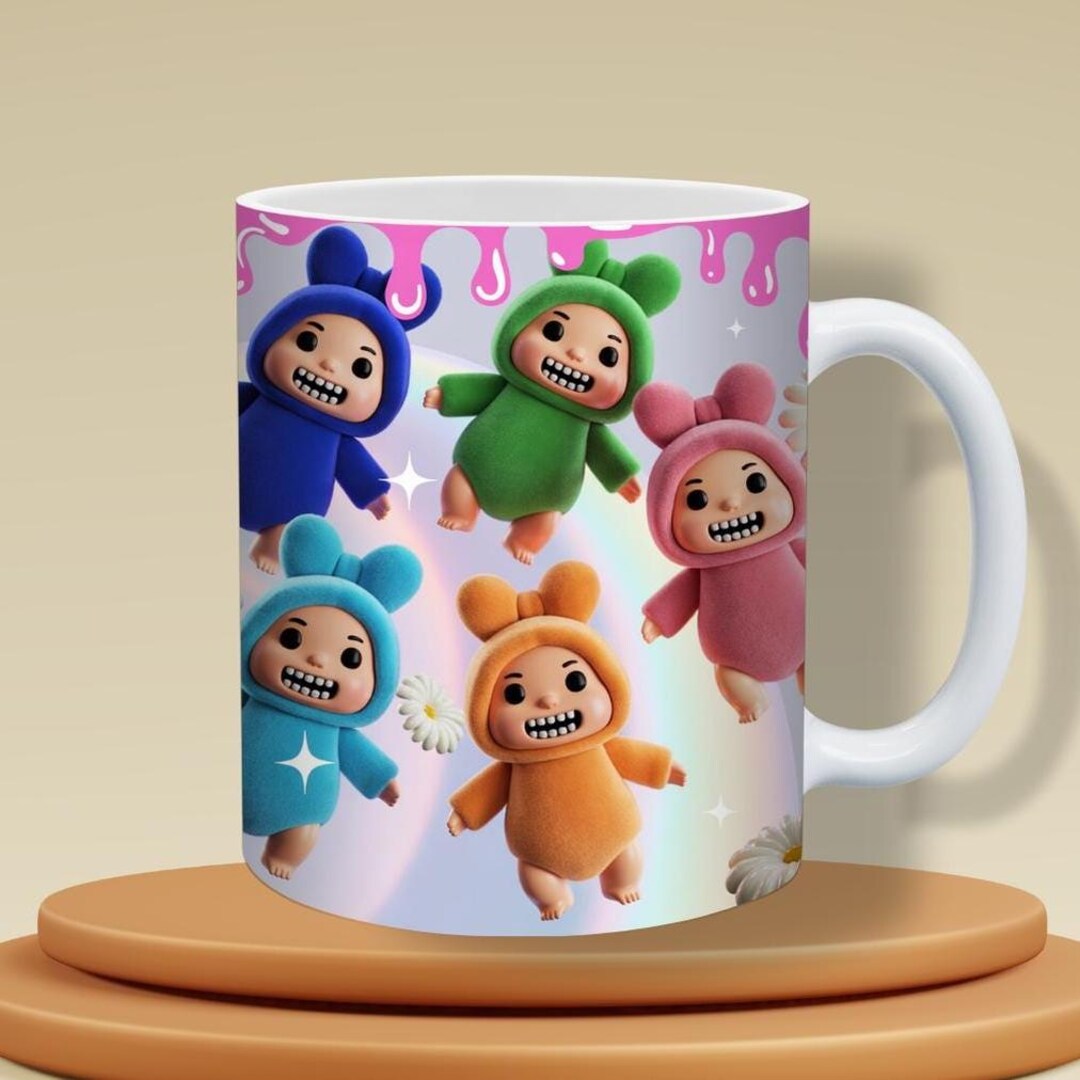 Labubu Cartoon Mug Wrap PNG Bundle: Kawaii Character Sublimation ...