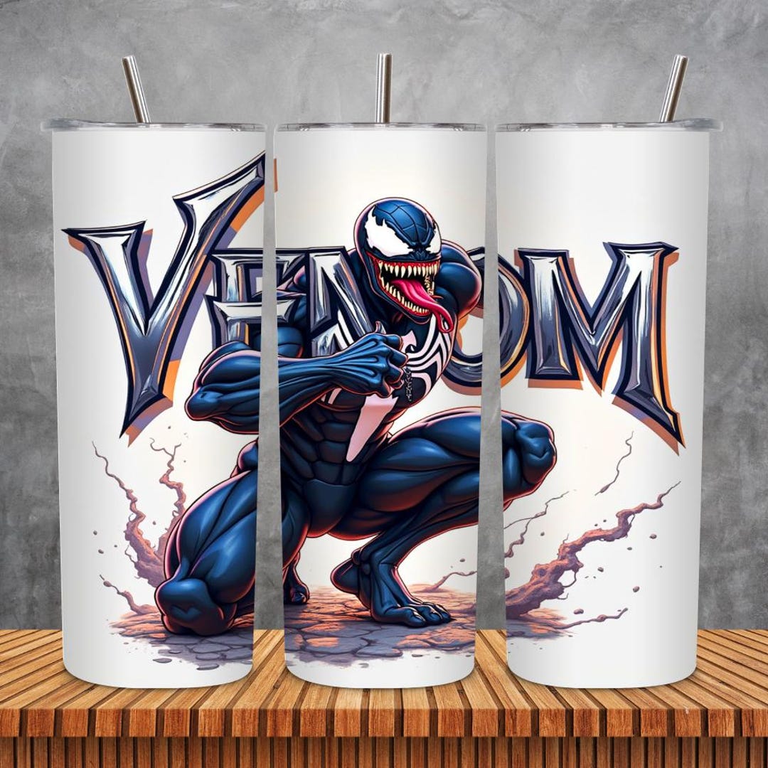 Venom Tumbler Wrap, Comic-inspired Superhero Design, 20oz Skinny ...