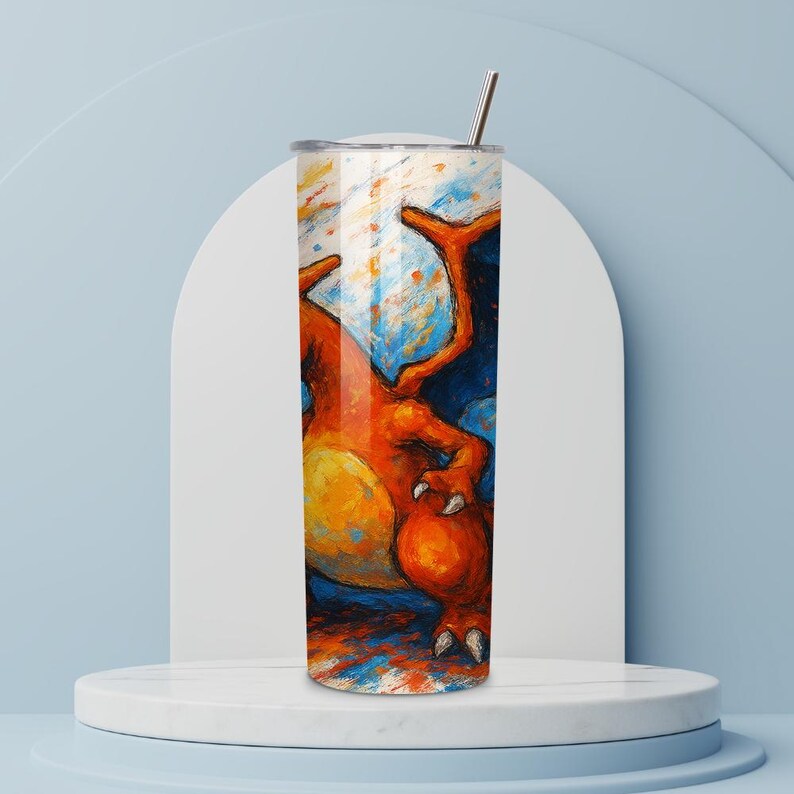 Charizard Evolution Wrap PNG – 20 Oz Skinny Sublimation Design, Fire ...