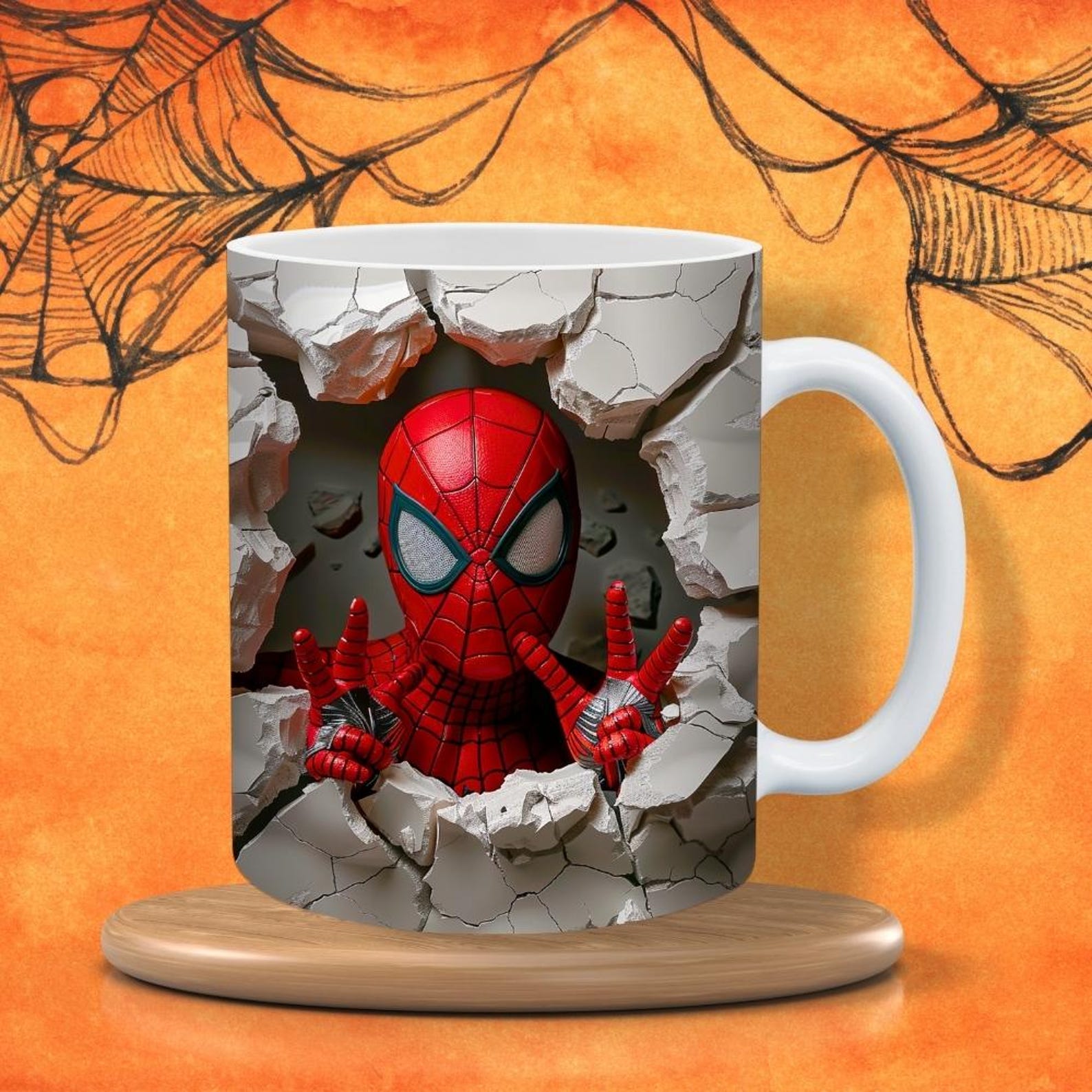 3D Effect Superhero Cartoon Character Mug Wrap, 11 Oz & 15 Oz Mug ...