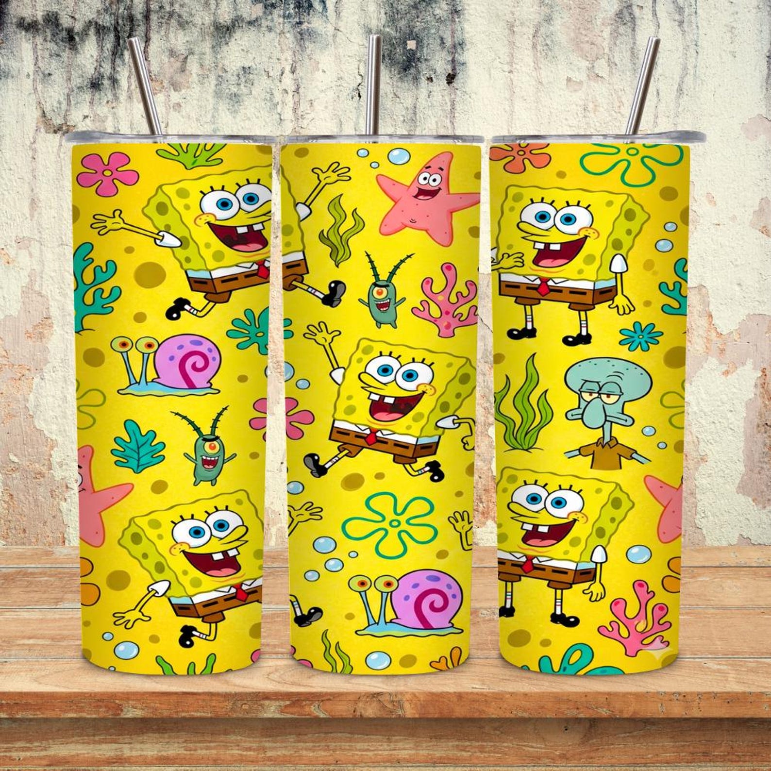 Buy Funny Cartoon Character Wrap PNG – Sponge-style Funny Design, 20oz ...