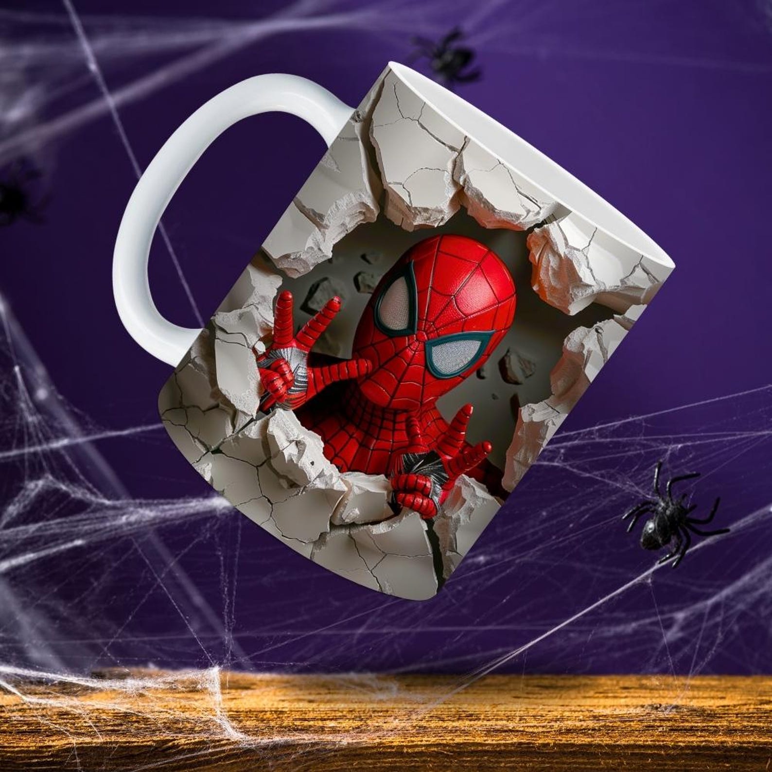 3D Effect Superhero Cartoon Character Mug Wrap, 11 Oz & 15 Oz Mug ...
