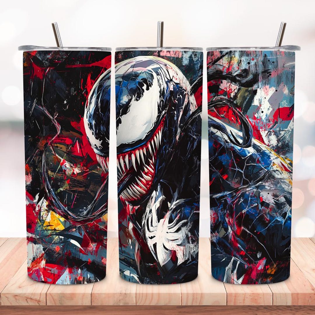 Venom Tumbler Wrap | Superhero Sublimation Design | 20oz Skinny Tumbler ...
