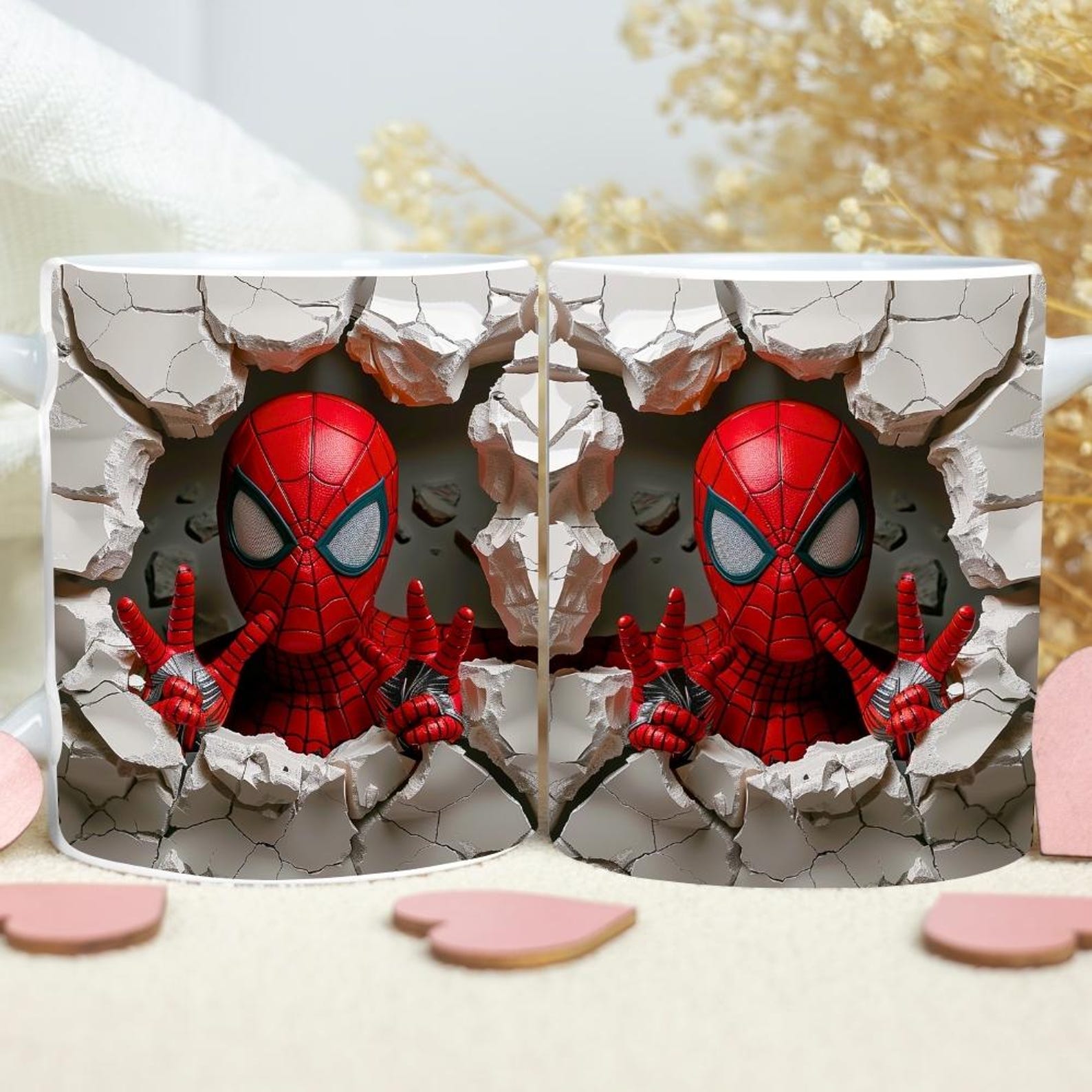 3D Effect Superhero Cartoon Character Mug Wrap, 11 Oz & 15 Oz Mug ...