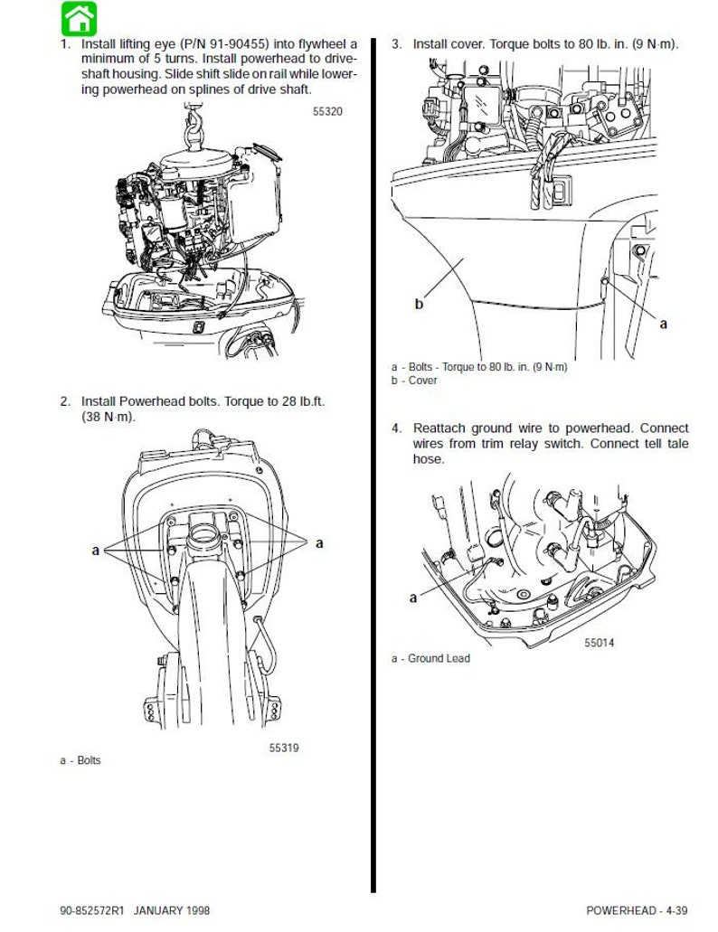 Mercury-mariner 2 Stroke 40/50/55/60 Hp Outboard Engine (oil Inj, 3 ...