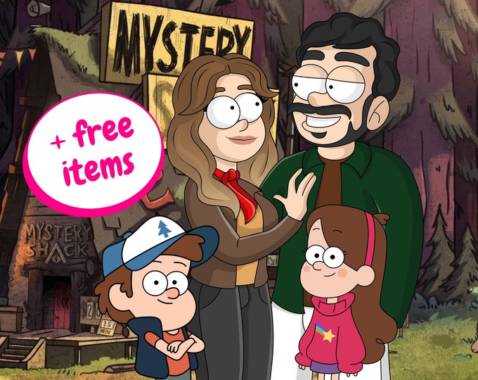 Gravity Falls, Custom Gravity Falls Family Portrait, Portrait in ...