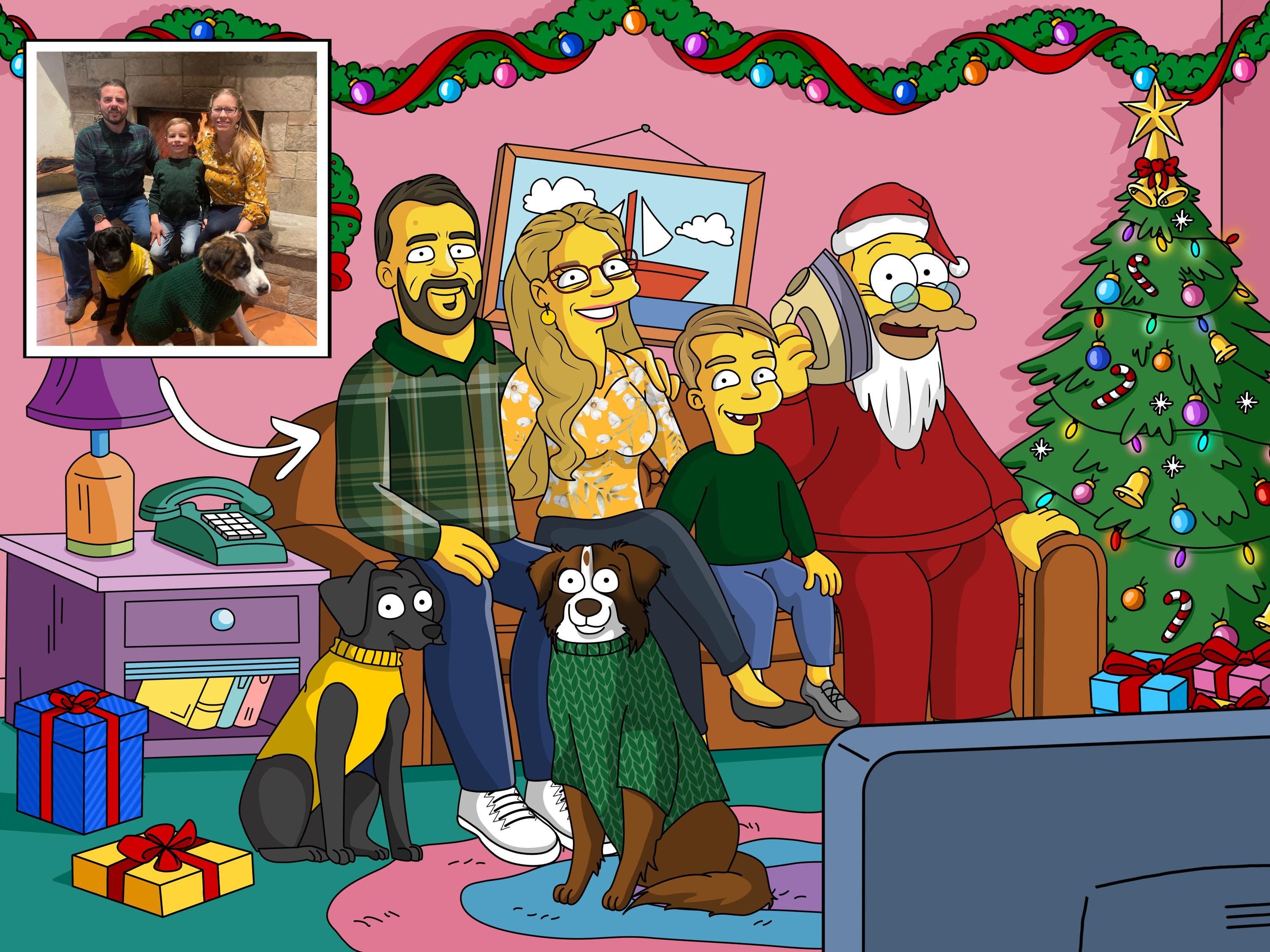 Personalized Simpsons Family Portrait, Custom Christmas Art (digital ...
