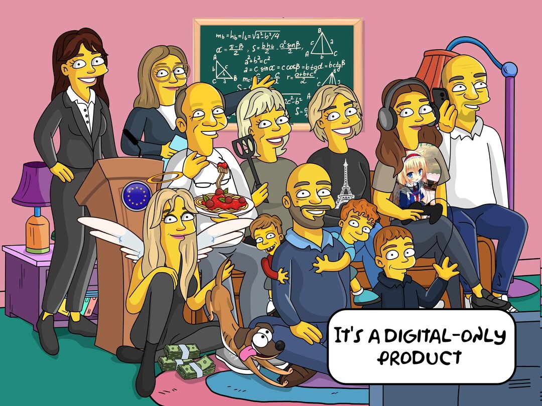 Personalized Simpsons Family Portrait, Personalized Simpsons Portrait ...