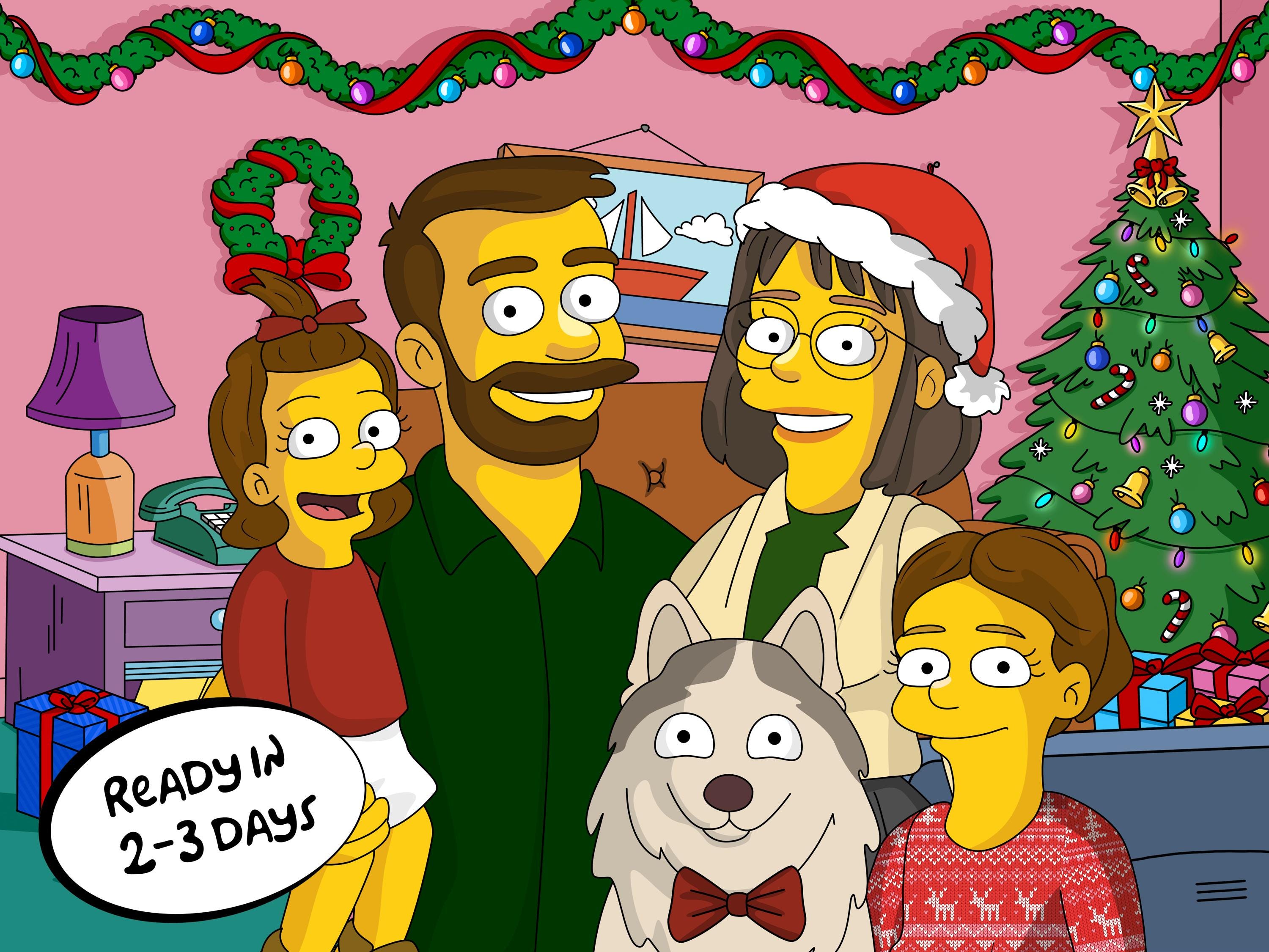 Personalized Simpsons Family Portrait, Custom Christmas Art (digital ...