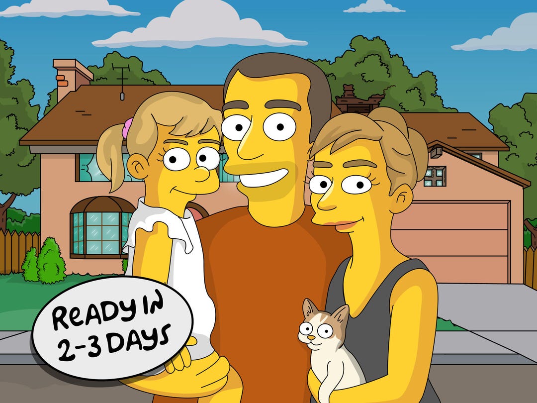 Family Simpsons Portrait, Personalized Simpsons Portrait, Custom ...
