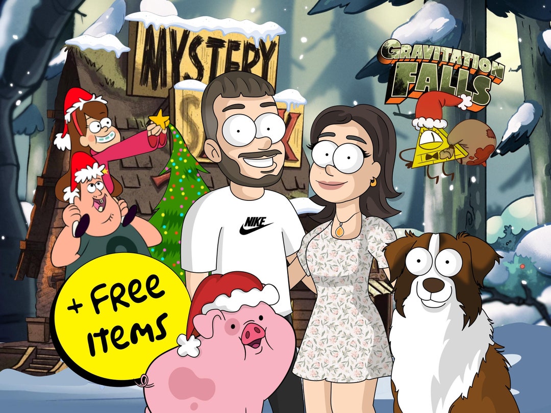 Custom Christmas Gravity Falls Family Portrait, Cartoon Style (digital ...