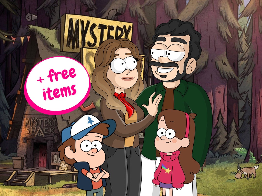 Gravity Falls, Custom Gravity Falls Family Portrait, Portrait in Cartoon Style, Personalized ...