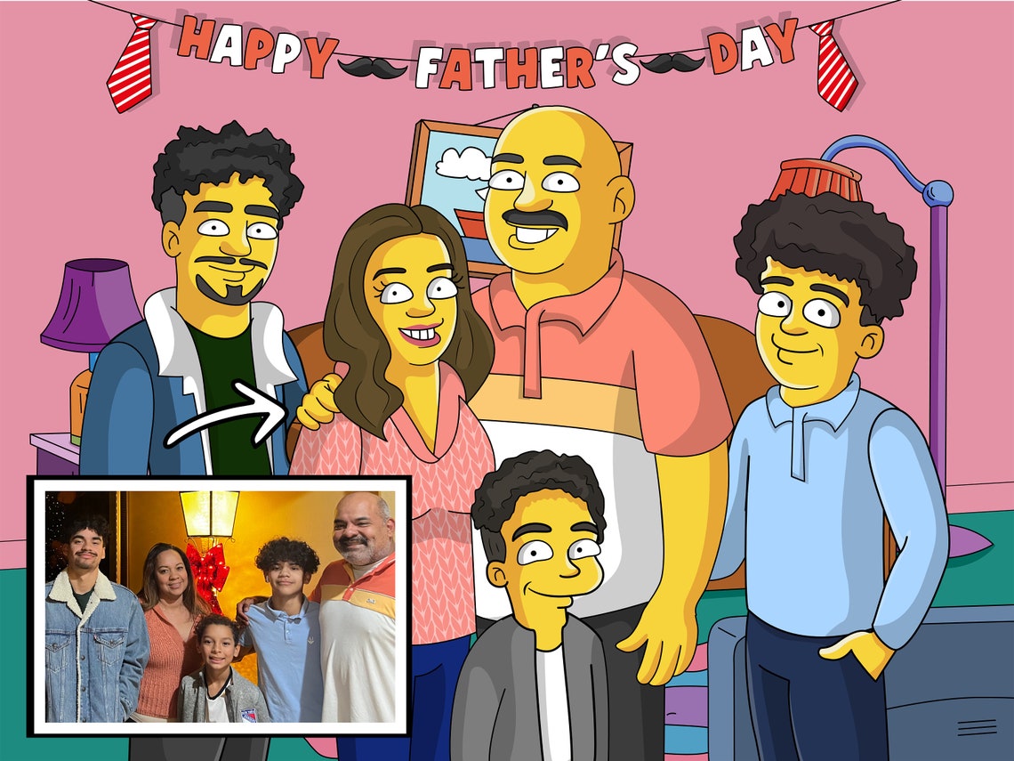 Custom Dad Portrait . Simpsons Daddy Portrait. Fathers Day Portrait ...