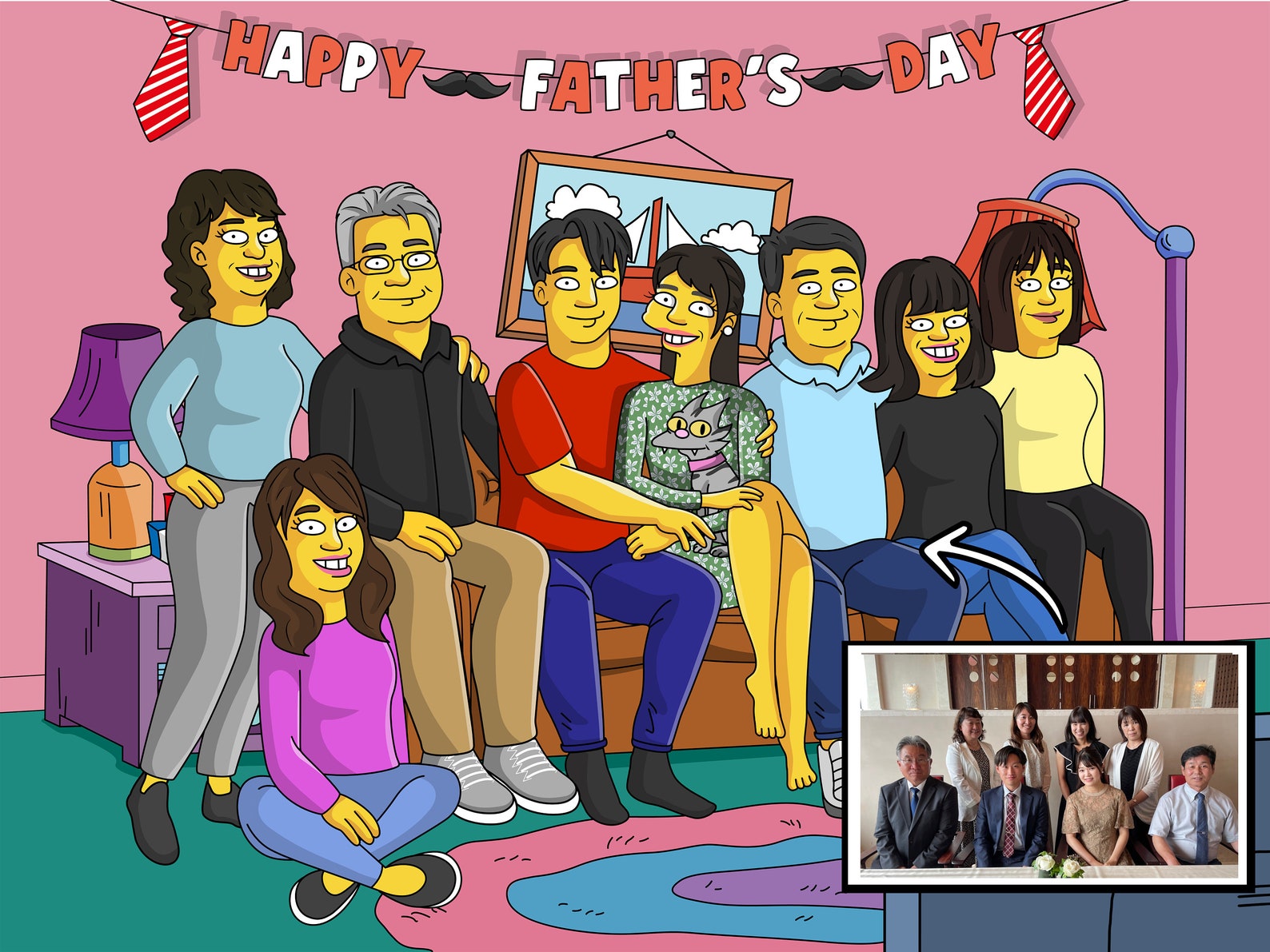 Custom Dad Portrait . Simpsons Daddy Portrait. Fathers Day Portrait ...