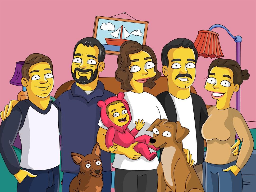 Personalized Simpsons Family Portrait, Custom Digital Art (digital File ...
