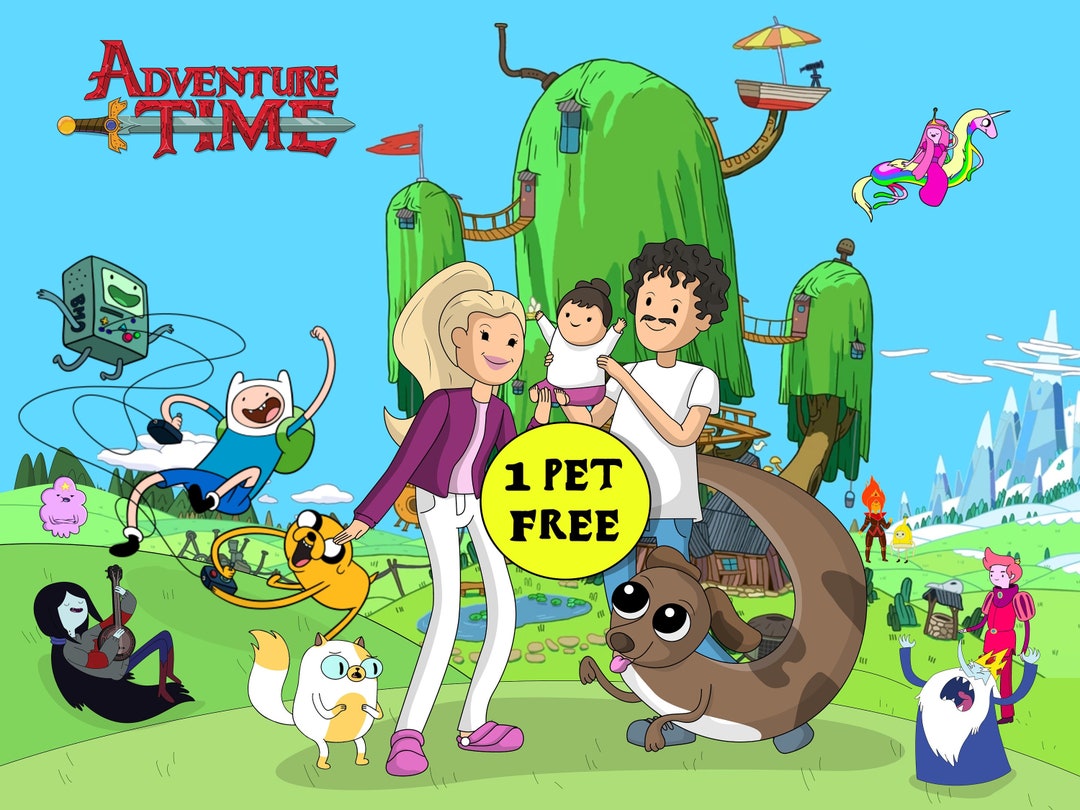Adventure Time Cartoon Portrait . Adventure Style Portrait .gift ...