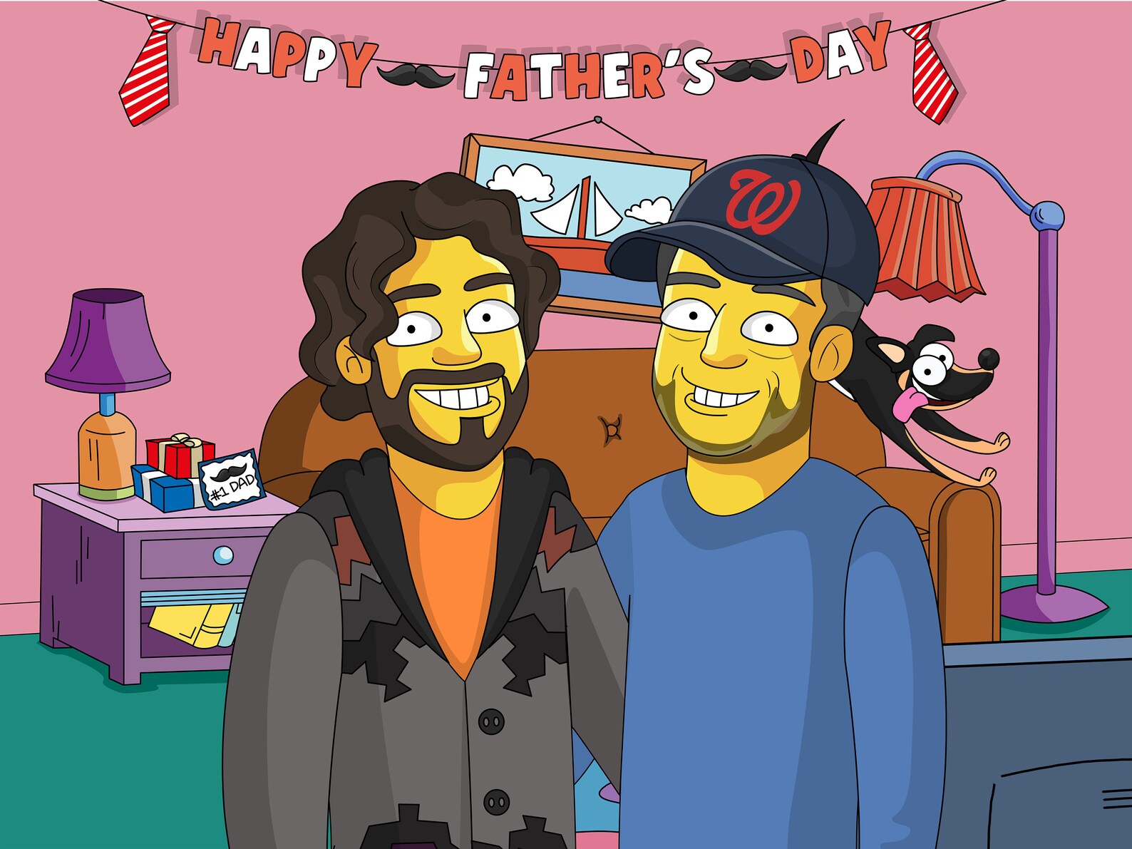 Custom Dad Portrait . Simpsons Daddy Portrait. Fathers Day Portrait ...