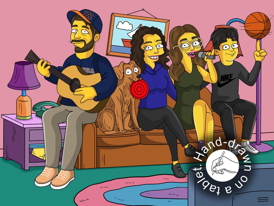 Personalized Simpsons Family Portrait, Personalized Simpsons Portrait ...