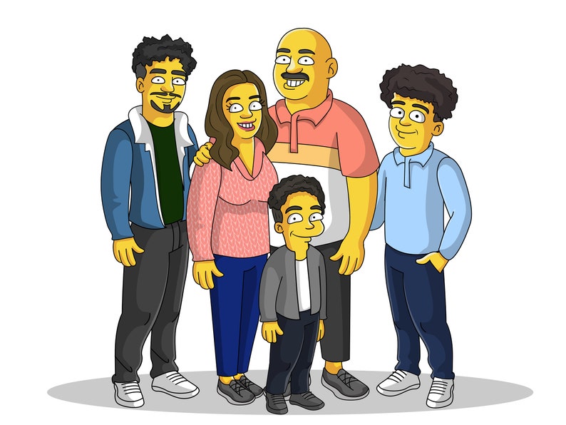 Personalized Simpsons Family Portrait, Custom Digital Art (digital File ...