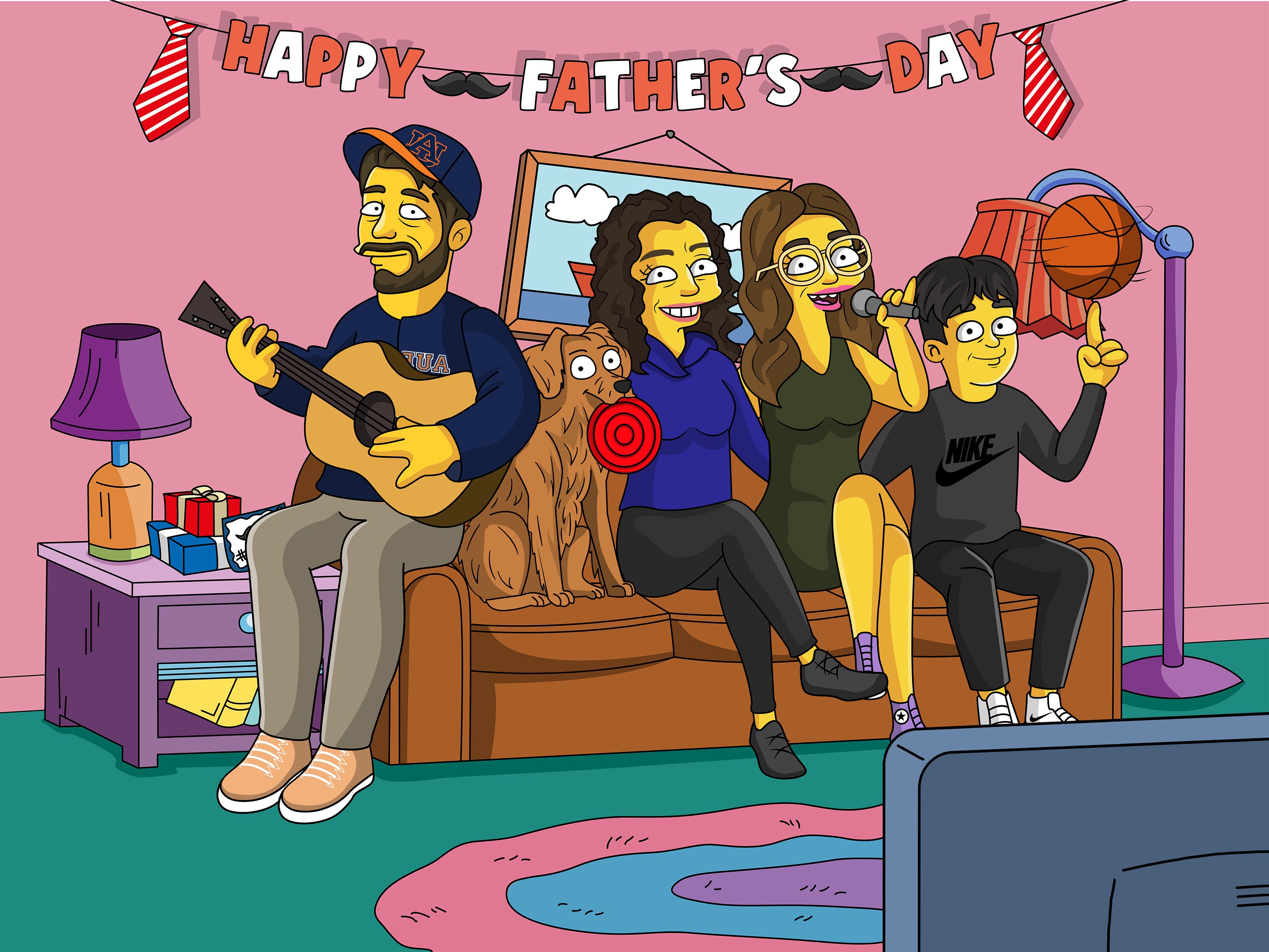 Custom Dad Portrait . Simpsons Daddy Portrait. Fathers Day Portrait ...