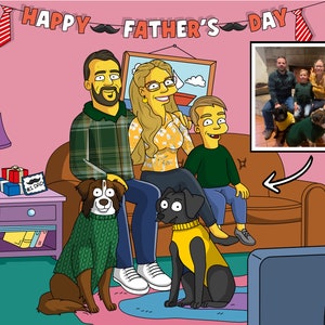 Custom Dad Portrait . Simpsons Daddy Portrait. Fathers Day Portrait ...