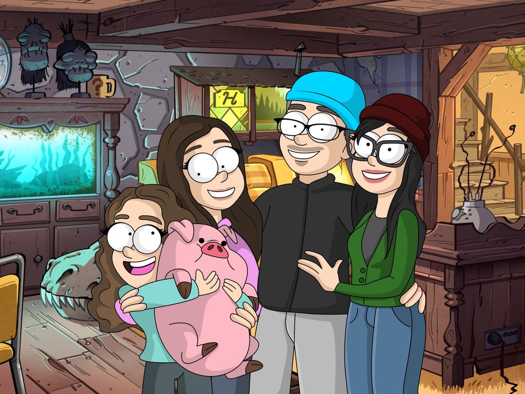 Custom Gravity Falls Style Family Portrait, Cartoon GF Drawing (digital ...