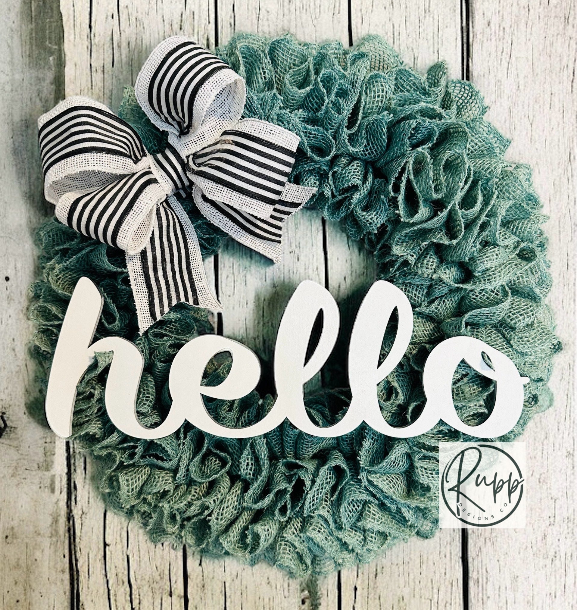 Front Door Wreath, Farmhouse Wreath, Burlap Wreath, Initial Wreath ...