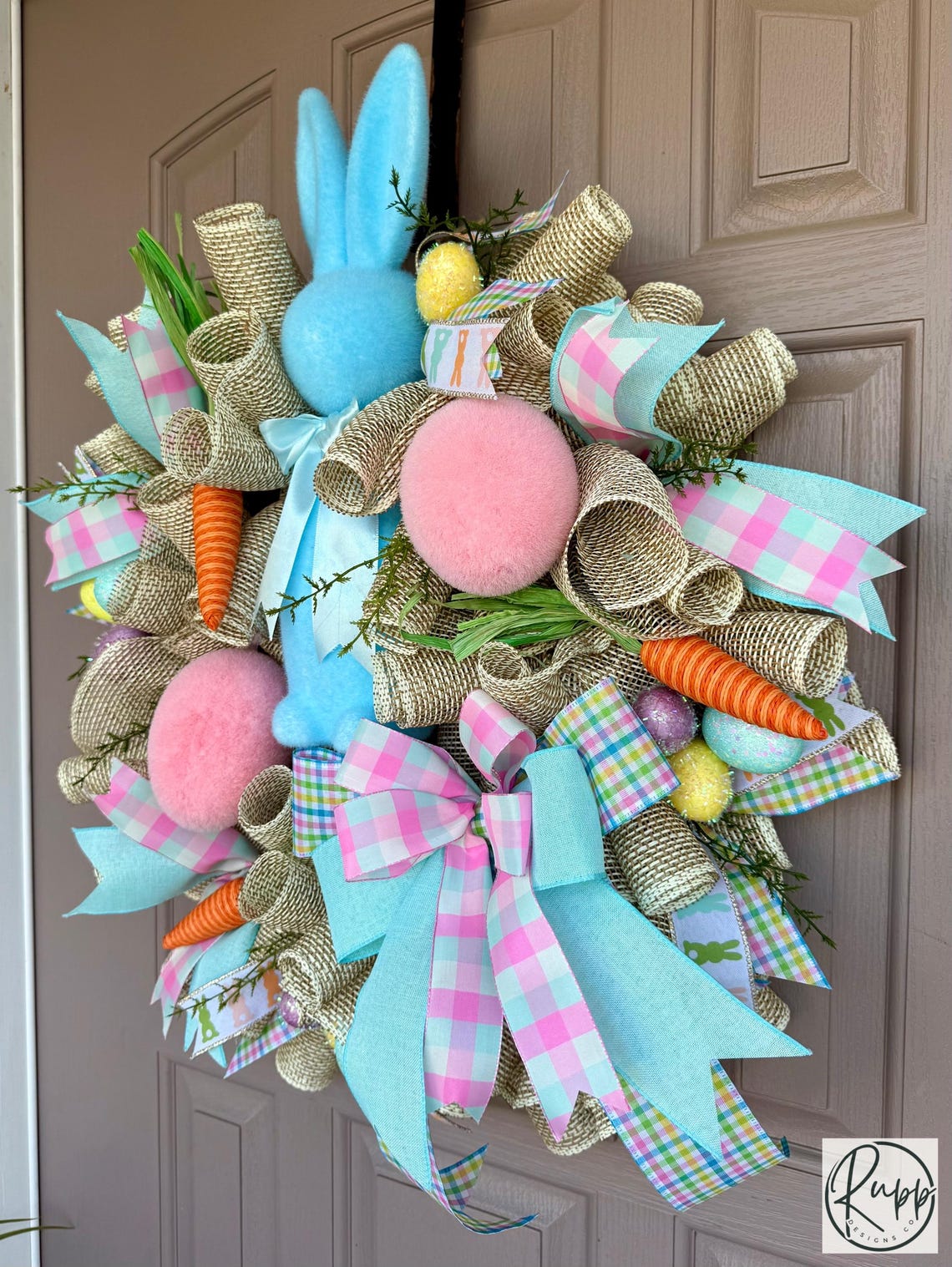 Easter Egg Wreath, Easter Front Door, Front Door Easter, Bunny Wreath ...
