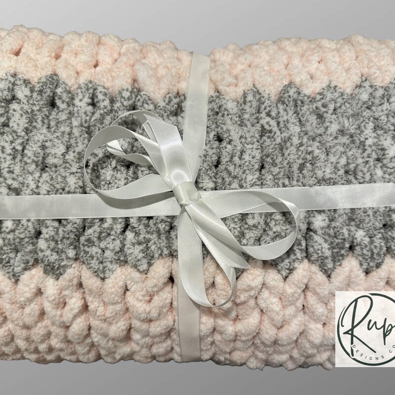 Pink Gray Blanket - Etsy