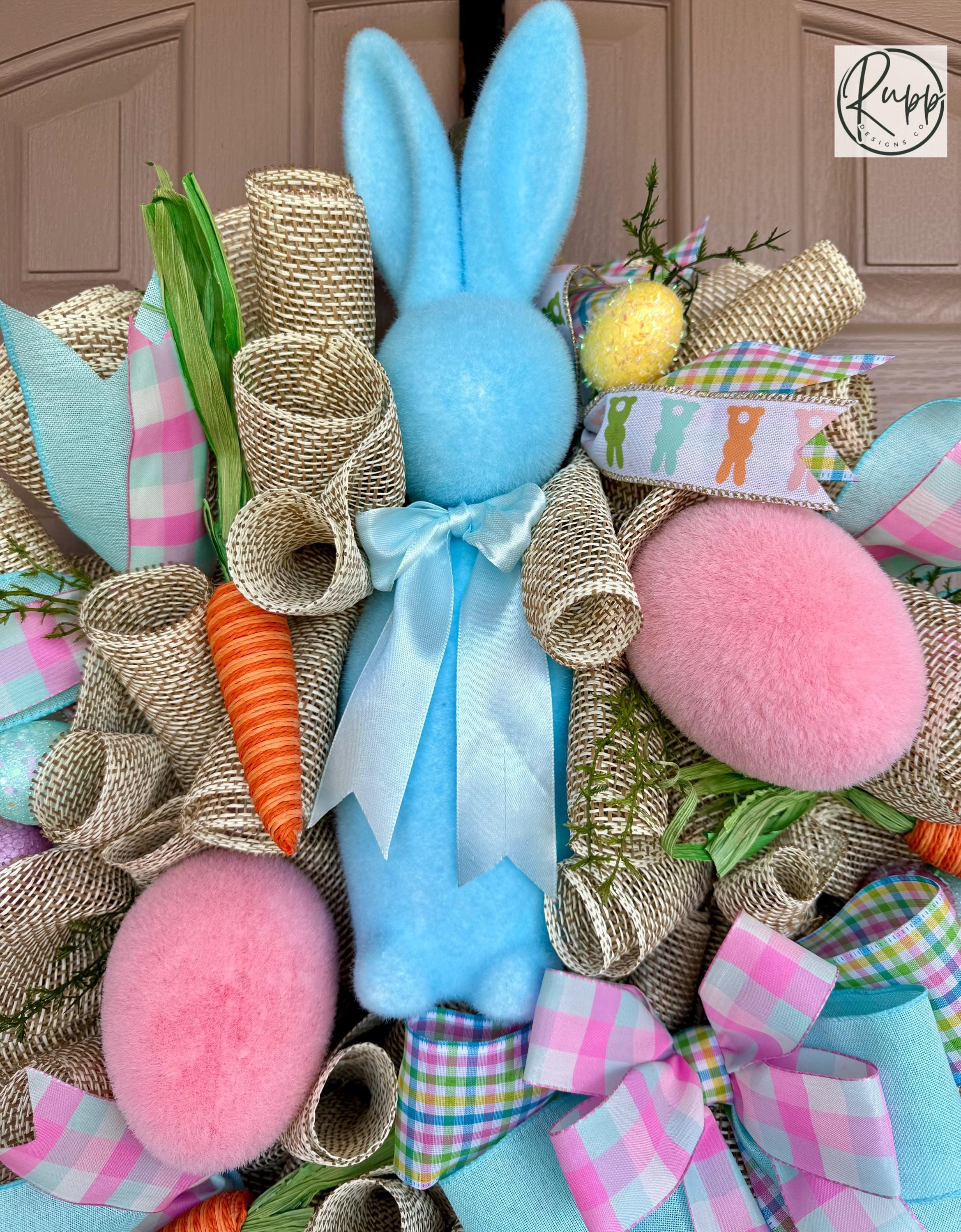 Easter Egg Wreath, Easter Front Door, Front Door Easter, Bunny Wreath ...
