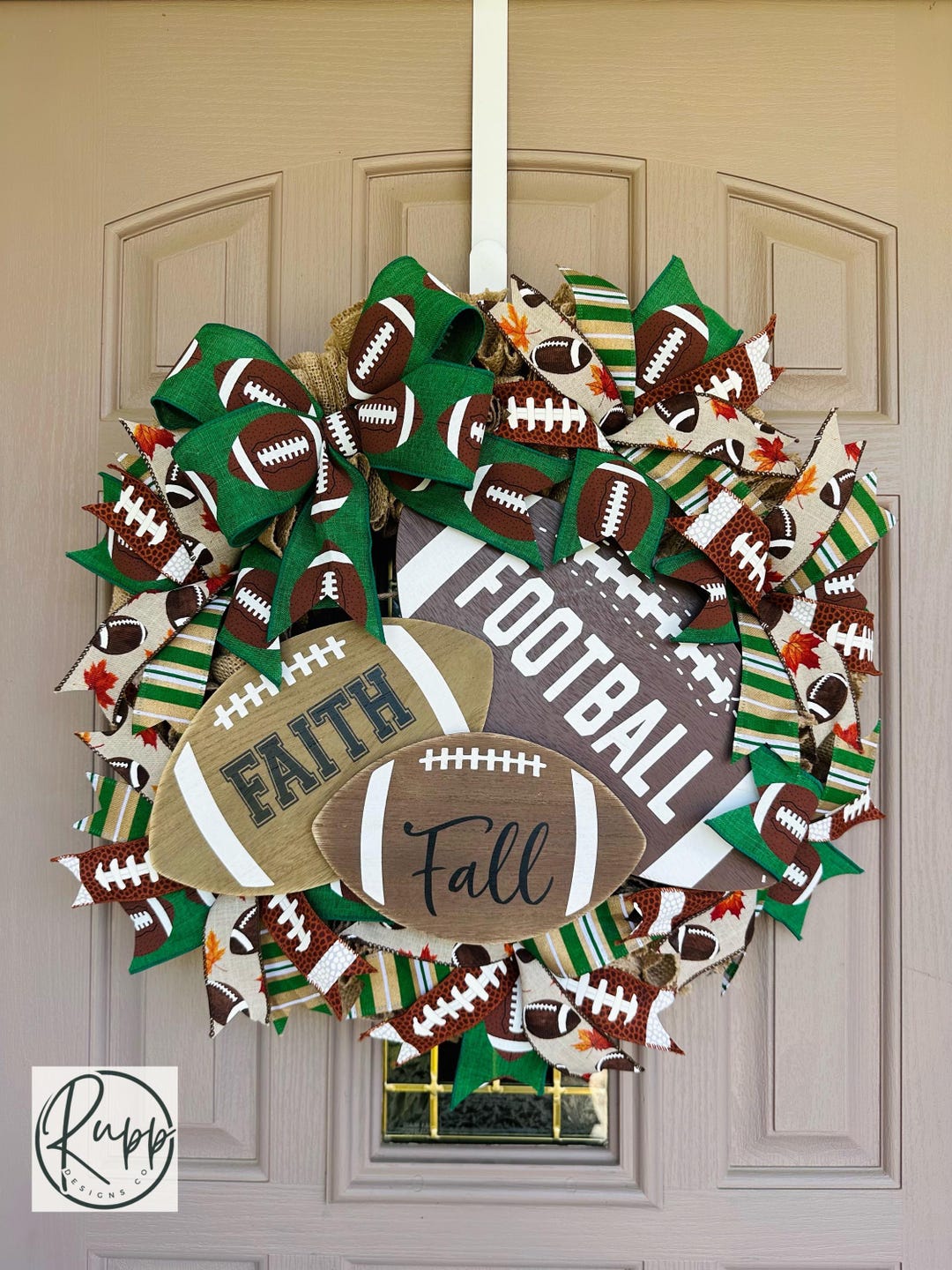 Football Wreath, Football Faith and Fall Wreath, Fall Wreath, Front ...