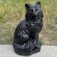 Black Cat Yard Garden Statue, El Gato Metal Yard Art, Steel Chat Noir ...