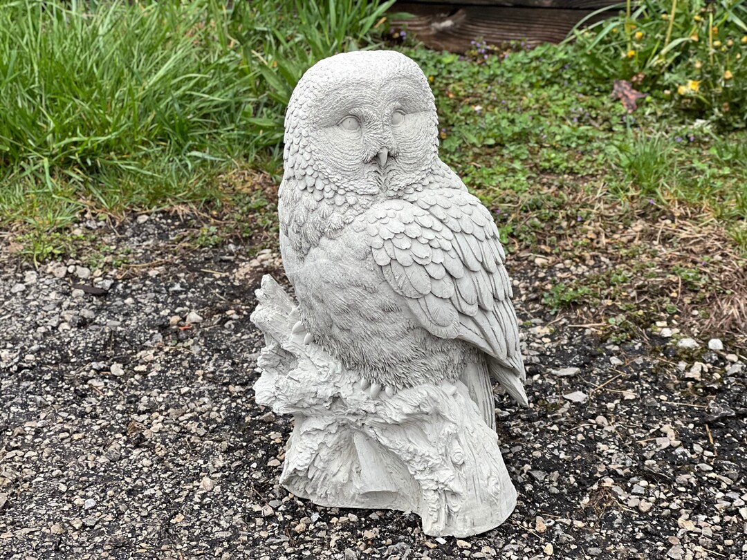 Large Owl Statue Concrete Outdoor Night Owl Sculpture Wild Bird ...