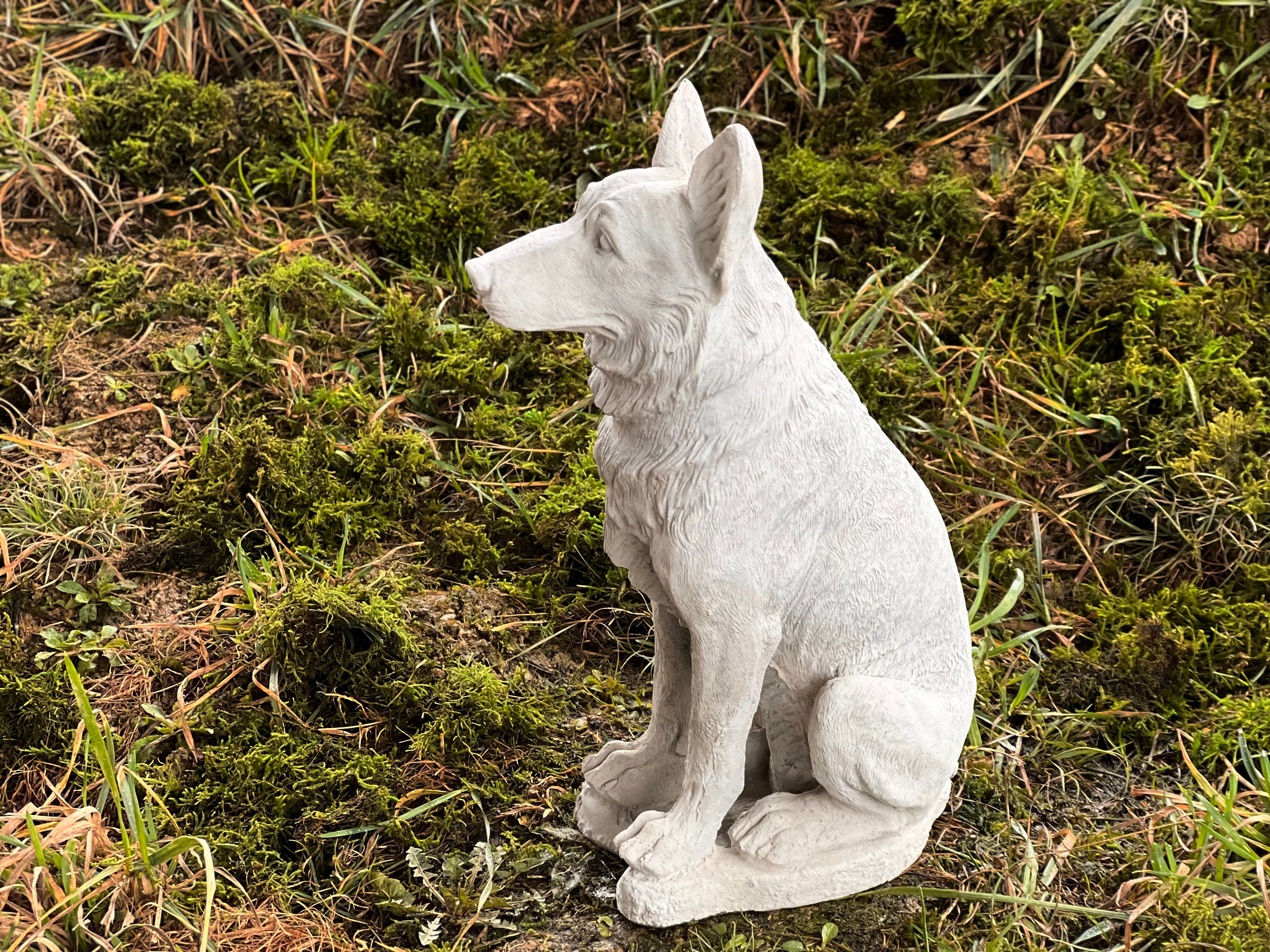 German Shepherd Sculpture Cement Dog Memorial Statue Shepherd Stone ...
